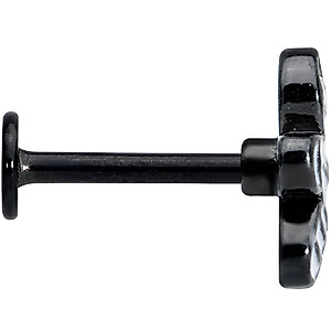 Body Candy Womens 16G Black PVD Steel Red Eye Mummy Labret Monroe Lip Ring Tragus Cartilage Stud 5/16"