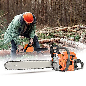 58cc 20 Inch Gasoline Chainsaw Multifunctional High Power Gas-powered Fast Cutting Labor-saving Gas Sawing Handheld Cutting Wood Chainsaw Logging Machine Garden Supplies (Metal)