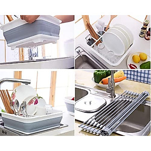 Inovare Designs Collapsible Dish Drying Rack & Drainboard Set - Ideal for RVs, Campers, Kitchens, Compact Spaces - Easy Storage & Cleaning - Kitchen Organizer & Storage Essential