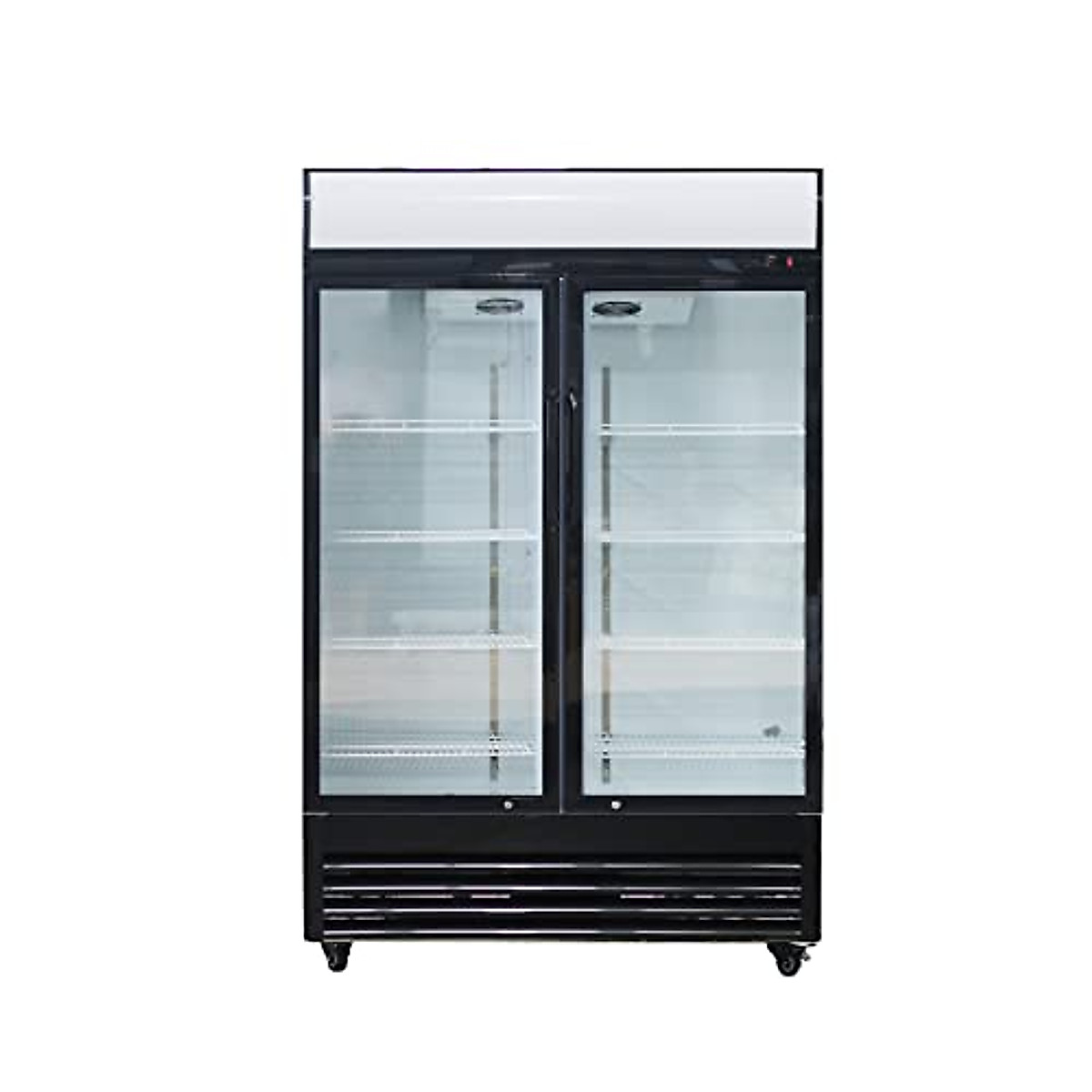 DHPM 51" 2 Sliding Glass Reach in Refrigerator Swing, Door Upright Display Beverage Cooler Merchandiser, Antique White
