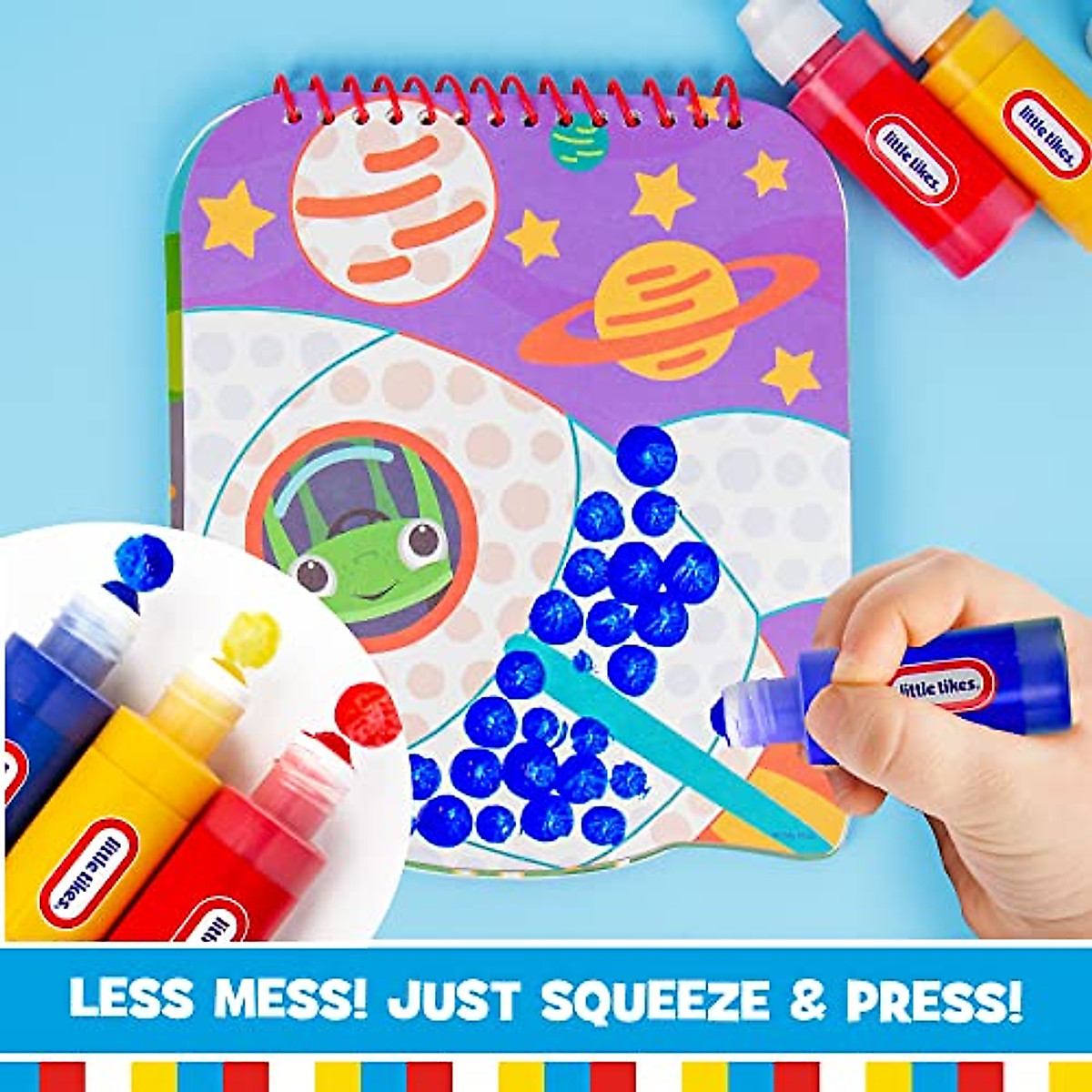 Little Tikes Dot Art Pad & Dot Markers, Spiral-Bound Activity Painting Pad, Travel-Friendly Art Dabbers, Little Tikes Birthday Party, Great Mess-Free Toddler Toys for Kids Ages 3, 4, 5, 6