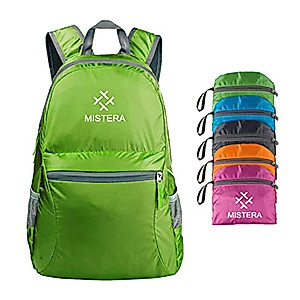 Mistera 20L Foldable Lightweight Small Backpack Hiking breathable Daypack, Compact , Outdoor Camping, Green, Small