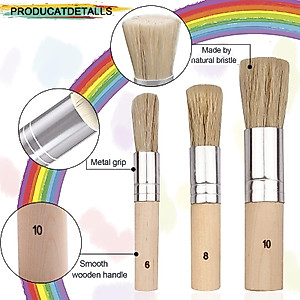 COCODE Wooden Stencil Brush (Set of 3), Natural Bristle Brushes Perfect for Acrylic Painting, Oil Painting, Watercolor Painting, Stencil Project, Card Making and DIY Art Crafts