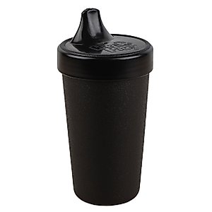 Re-Play Made in USA 10 Oz. Sippy Cups for Toddlers, Pack of 1 - Reusable Spill Proof Cups for Kids, Dishwasher/Microwave Safe - Hard Spout Sippy Cups for Toddlers 3.13" x 6.25", Black