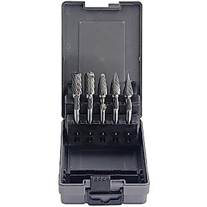 Carbide Burrs Sets 10 Pieces JESTUOUS 1/4 Inch Shank Diameter 5pcs 1/2 Head Diameter 5pcs 1/4 Head Diameter for Die Grinder Bits Grinding Cutting Porting