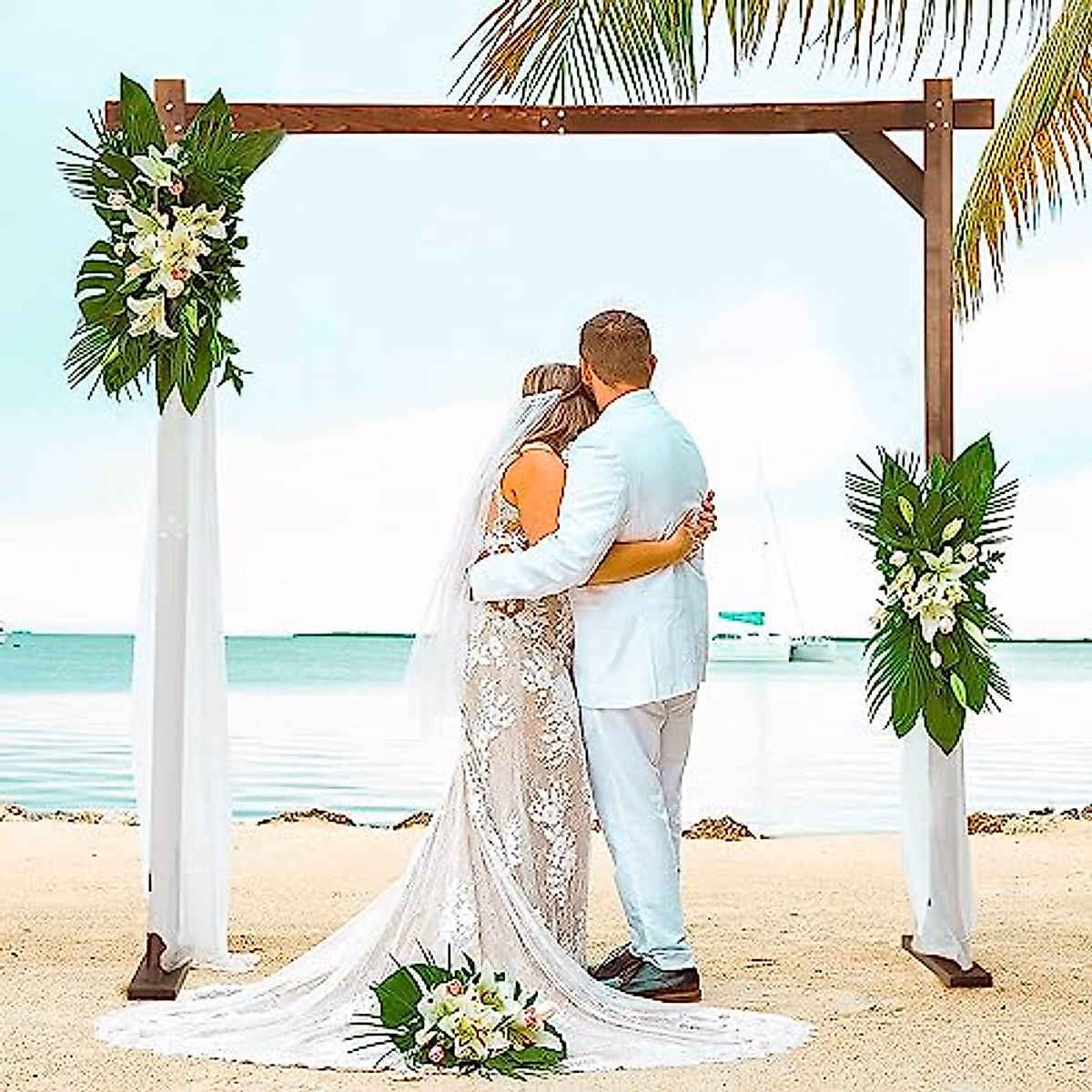 Loninak Wedding Arch-7.2FT Wooden Arch, Wooden Wedding Arch for Ceremony, Wooden Arbor Decoration, Wooden Backdrop Stand, Balloon Arch for Proposal Wedding Birthday Parties, Outdoor, Valentine Decor