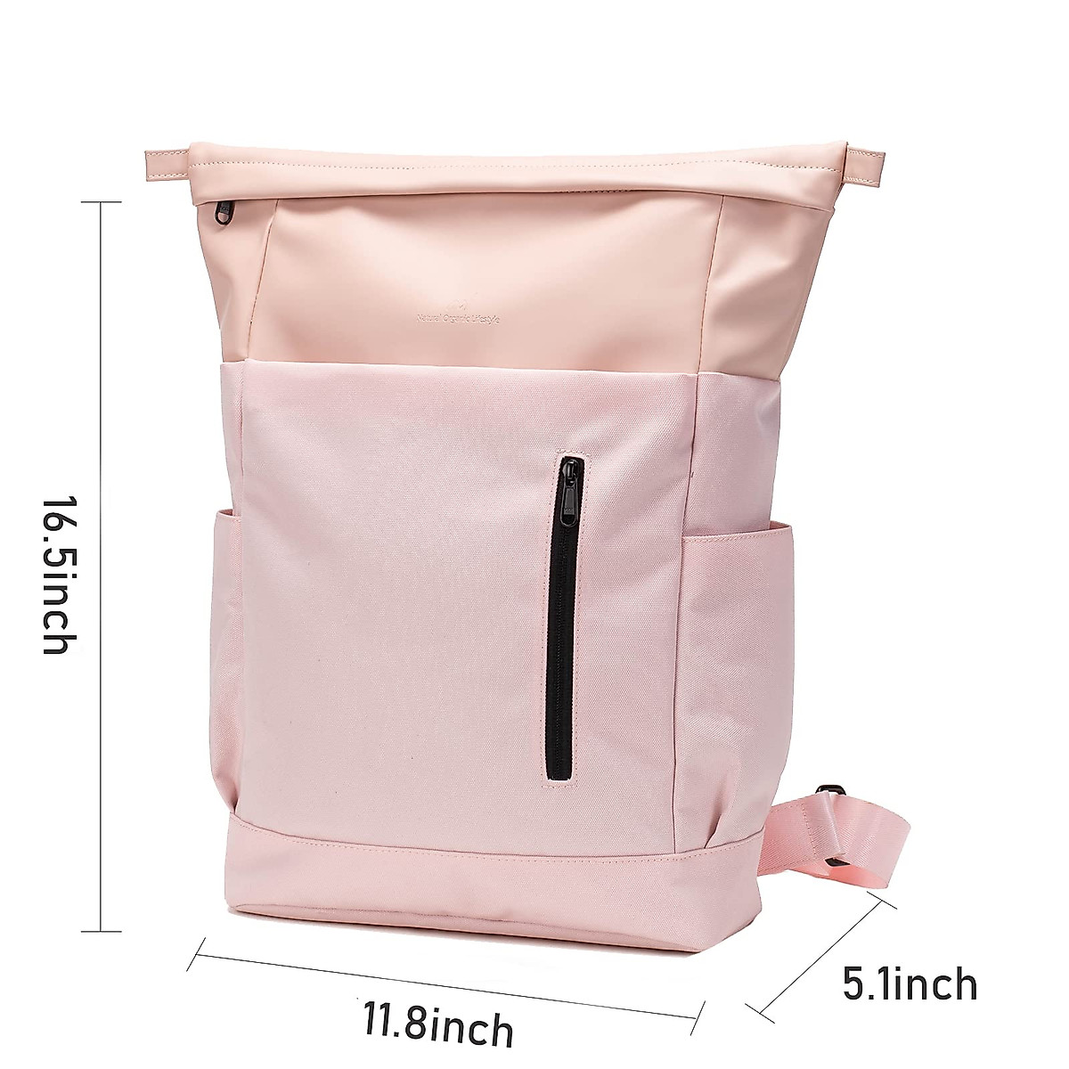 NOL Natural Organic Lifestyle Casual Daypacks for Women Lightweight Nylon Backpack Roomy Medium Size Backpacks (P pink)