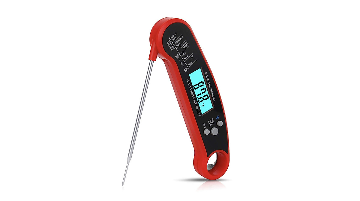 Digital Cooking Thermometer - Instant Read, Waterproof & Foldable