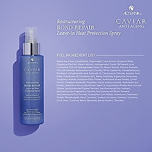 Alterna Caviar Anti-Aging Restructuring Bond Repair Leave-in Heat Protection Spray, 4.2 Fl Oz | Strengthens & Protects Damaged Hair