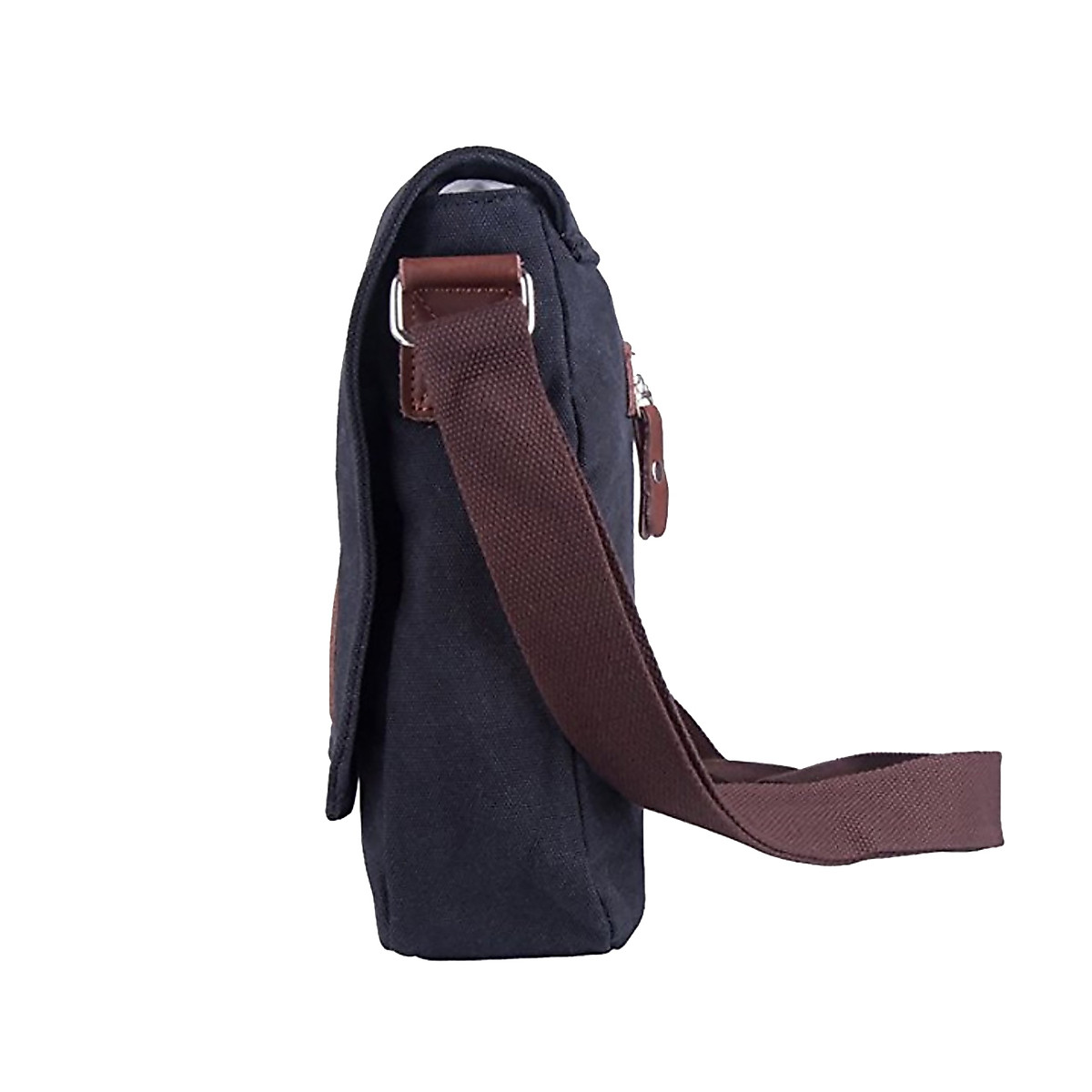 Vintage Men's Canvas Messenger Bag Laptop Shoulder Satchel Crossbody Sling Bookbag (M36_Black)