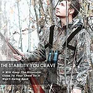 Binocular Harness Strap, Adjustable Stretchy, Camera Chest Harness with 2 Loop Connectors Cross Shoulder Strap with Quick Release, Fits for Carrying Binocular, Cameras, Rangefinders and More