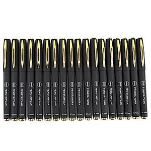 Fengtaiyuan Gel Ink Rollerball Pens, Comfortable Non-Slip Grip, Black Ink, Fine Point, 0.7mm, Writting Smoth, Quick-Drying Ink, 18-Piece Box (07P18)