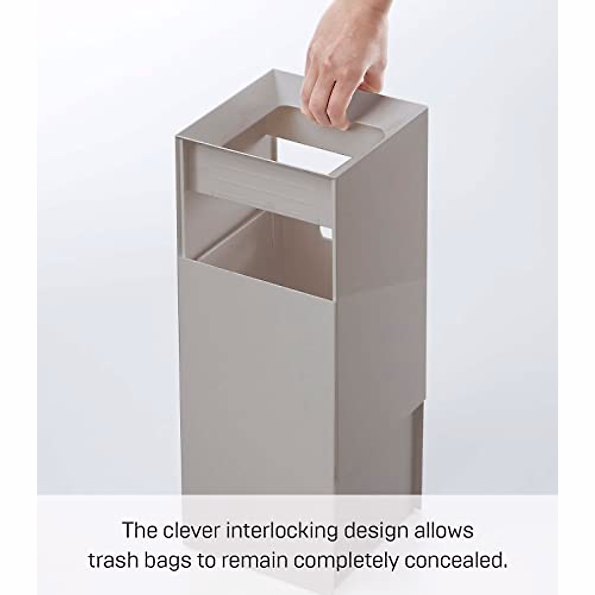 YAMAZAKI home 6950 Veil-Trash Can, Taupe