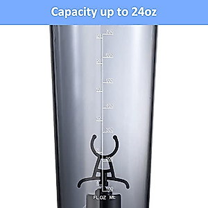 Heinstian Electric Shaker Bottles for Protein Mixes - 24oz Protein Shake Blender Bottle Portable Mixer Cup for Milk Coffee Shakes - USB Rechargeable - Made with Tritan - BPA Free(black)