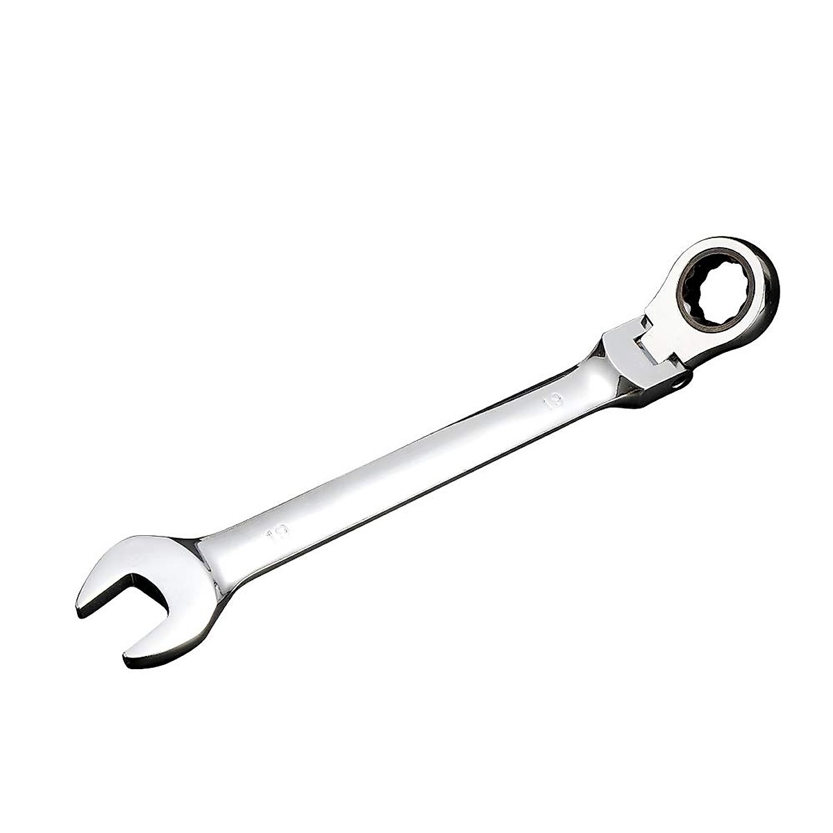 FLZOSPER 12pc. Tightspot Flex-Head Ratcheting Wrench Set，8-19mm Metric CR-V Quick Access Spanner with Portable Toolbox (12PC. Flex Head Wrench)