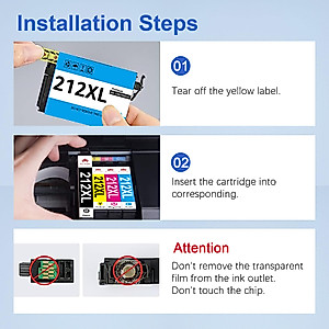 Toner Kingdom Remanufactured Ink Cartridges Replacement for Epson 212XL 212 XL T212 to Used with Workforce WF-2830 WF-2850 Expression Home XP-4100 XP-4105 Printer Ink (4 Pack)