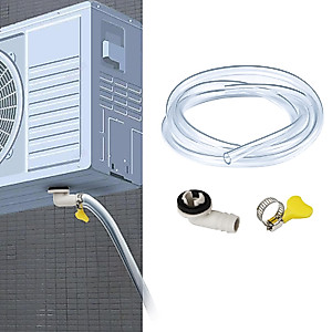 UOIENRT Air Conditioning External Unit Drainage Kit, AC Drain Hose Elbow Fitting for Window Air Conditioning Unit (10 Feet)