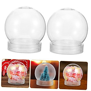 Plastic Snow Globe 10pcs DIY Snow Globe Water Globe Clear Plastic Ball with Screw Off Cap Fillable Water Globe Cookies Candy Jar for DIY Crafts Christmas Home Decoration
