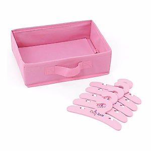 Emily Rose | USA Business | Space Saving 18 inch Doll Murphy Bed Furniture Closet Value Set, with 5 Hangers & Clothes and Accessories Storage Bin | Mom's Choice Award Winner! | Fits 14-19 inch Dolls