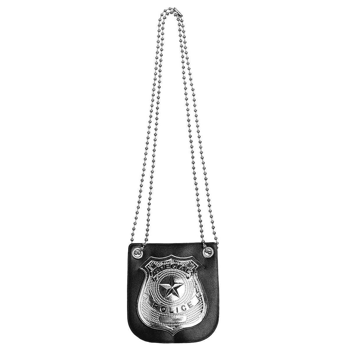 Joy Join Kids Police dress up Accessories Pretend Play Special Police Badge with Chain(Black)