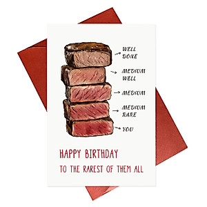 Gonzey Funny Steak Birthday Cards,Rarest Of Them All
