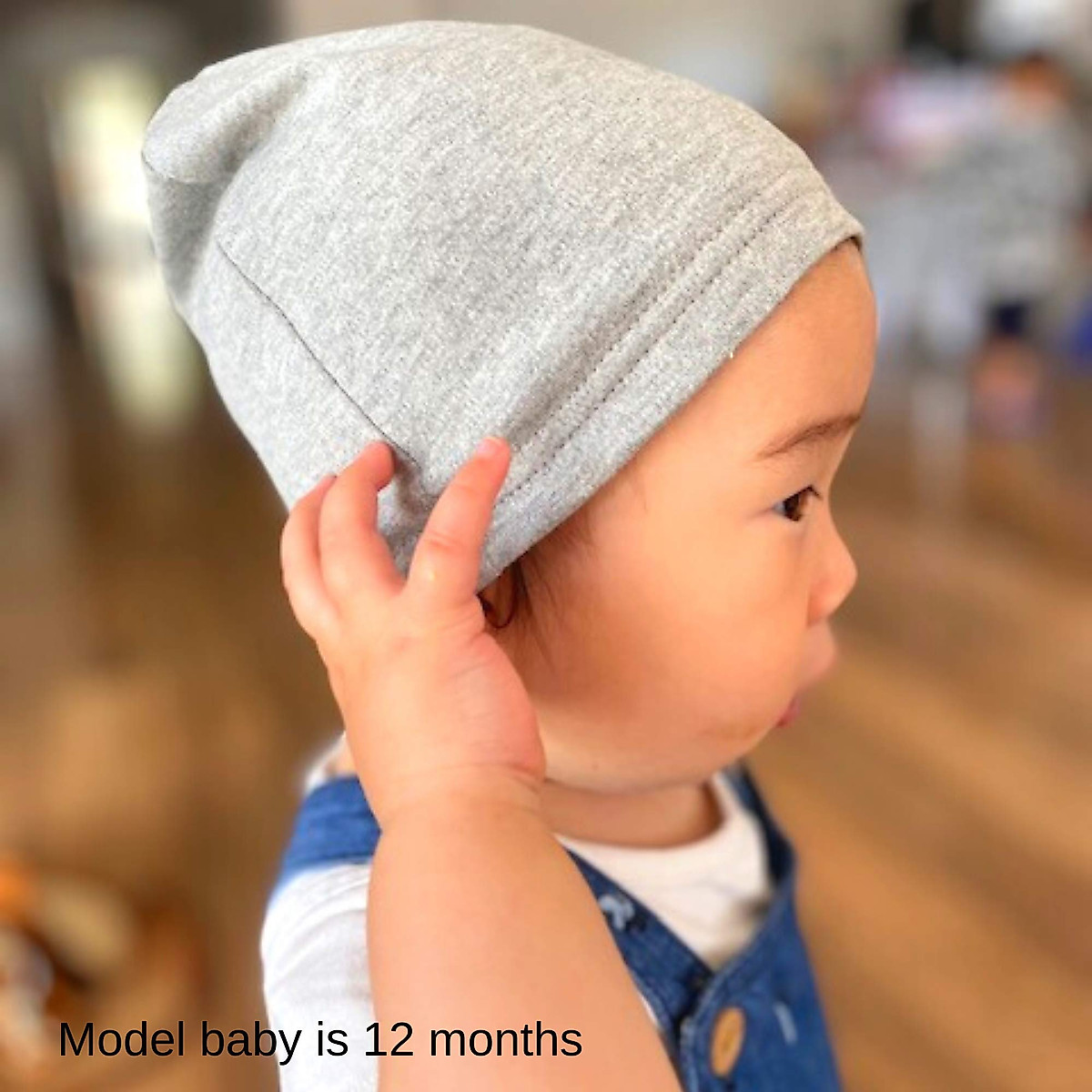 Radia Smart® 5G Blocking, Protective Baby Hat/Beanie Cap Blocking RF EMF WiFi Radiation. Age 6-18 Months. Grey