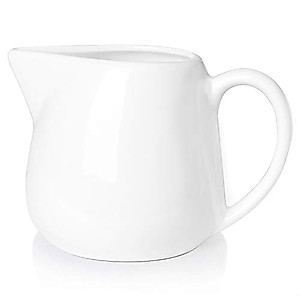 ONTUBE Ceramics Creamer Pitcher 12 oz Cream White
