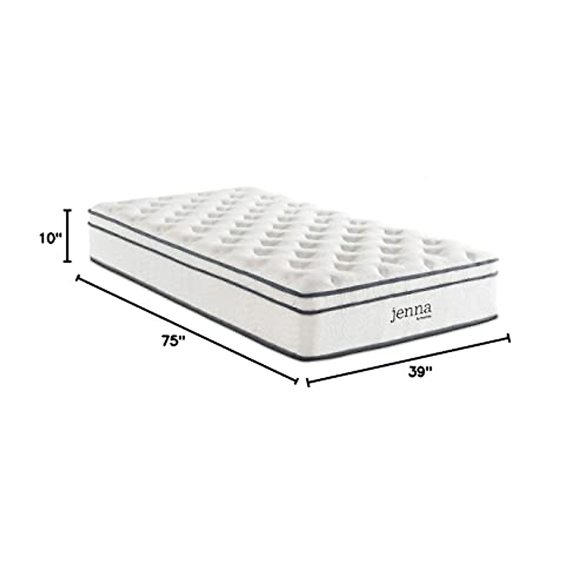 Modway Jenna 10” Innerspring and Memory Foam Twin Mattress With Individually Encased Coils