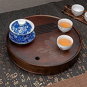 Bamboo Peony Tea Tray, Chinese Gonfu Tea Serving Tray (Big)
