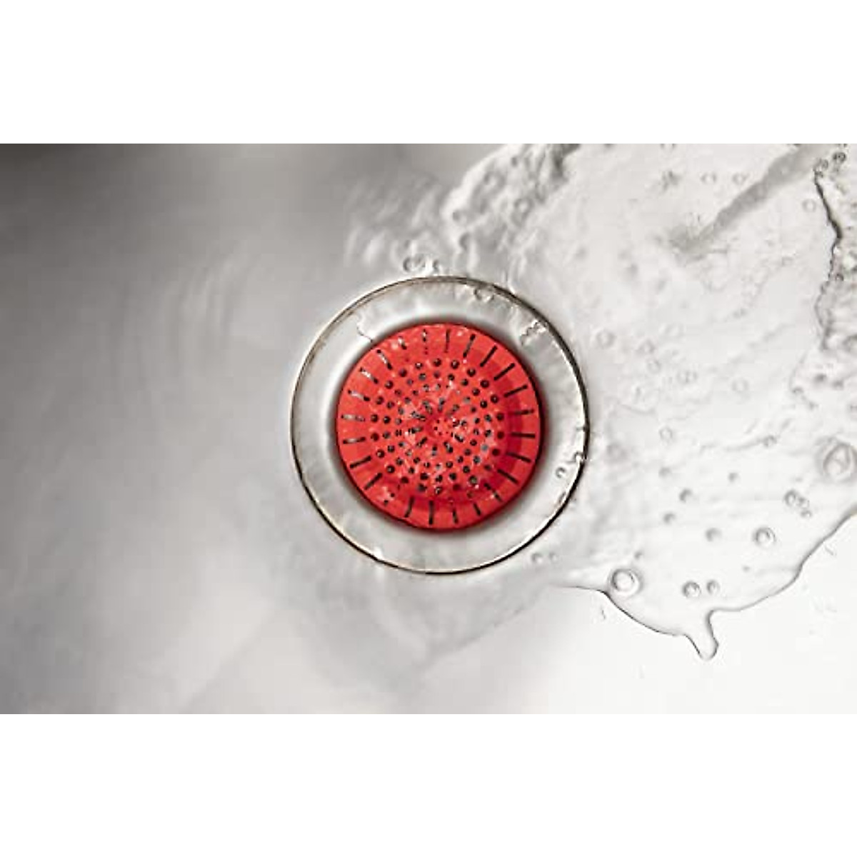 Dripsie Sink Strainer - Clog-Resistant and Flexible - Universal Kitchen Sink Drain Strainer - Made in The USA (1-Pack Red)