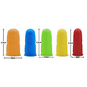 Qulable 10 Pieces Silicone Finger,Finger Protector, Finger Sleeves Great for Glue/Craft/Sewist/Wax/Rosin/Resin/Honey/Adhesives/Finger Cracking/Sport Games (Colors)