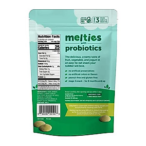 Beech-Nut Probiotic Melties Yogurt Melts, Pear Mango Spinach & Yogurt, 1oz (7 Pack), Toddler & Baby Snacks