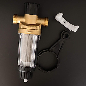 Water Prefilter System, Stainless Steel Brass Whole House Spin Down Pre-Filter to Remove Sediment, Rust, Sand, Well Water Sediment Pipe Filter - 0.75inch
