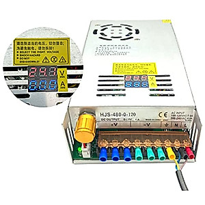 Lianshi Transformer AC-DC 0-120V Adjustable 4A480W Current-Voltage Dual Digital Display DC Regulated Switching Power Supply Adapt to DC Speed Control Motor, 3Dprinter System