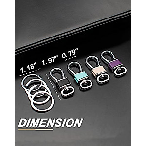 FEYOUN 4 Pack Metal Carabiner Keychain Key Clip Hook, 4 Key Rings Car Key Chain Clips Ring Holder Organizer for Men and Women, Car Accessories, Multi Color
