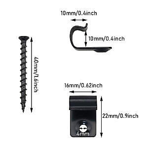 ITROLLE 20PCS Stainless Steel Starter Clips Grooved Decking Clips Deck Starter Clips for Composite Deck Boards Universal Starter Deck Clips with Decking Screws, Black