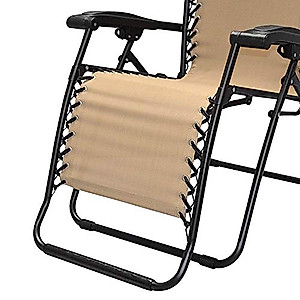Caravan Canopy Infinity Zero Gravity Steel Frame Patio Deck Chair, Beige (Pair)