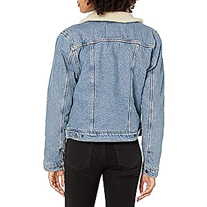 Levi's Women's Original Sherpa Trucker Jackets (Standard and Plus), Divided Blue, Medium