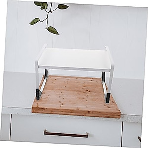 Zerodeko Cabinet Layered Rack Cabinet Storage Rack Kitchen Desktop Rack under The Sink Cabinet Seasoning Rack (single Layer White Sundries Shelf Kitchen Rack Multi-purpose Shelf White Food