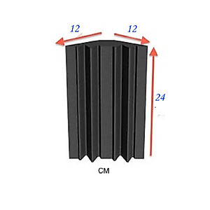 Burdurry New 8 Pack of 4.6 in X 4.6 in X 9.5 in Black Soundproofing Insulation Bass Trap Acoustic Wall Foam Padding Studio Foam Tiles (8PCS, Black)