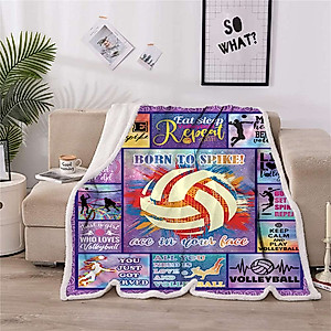 CYREKUD Volleyball Blanket,Volleyball Gifts for Teen Girls Throw Blanket,Volleyball Gifts for Team Blanket Lightweight Soft Warm Cozy Fuzzy Throws Blankets for Office Home Bedroom Sofa 50"x 60"