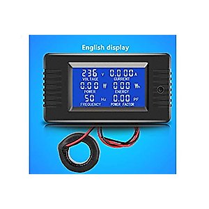 KNACRO AC 80V-260V Current Voltage Amperage Power Energy Panel Meter LCD Digital Display Ammeter Voltmeter Multimeter (100A(Current CT))