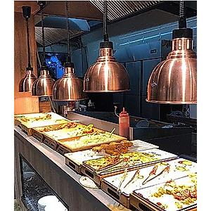 LINKANRUO Buffet Heating Lamp, Heat Lamp Food Warmer, Infrared Heating Bulb Food Holding & Warming Equipment, Retractable Food Heating Lamp Hotel Kitchen Equipment Lamps
