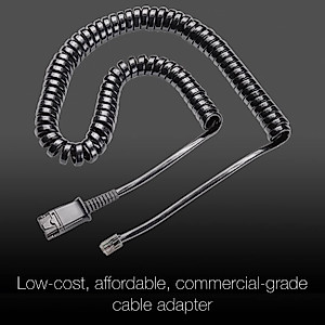Headset Cable Compatible with Plantronics QD for Select Avaya Phones - J139, J169, J179, 1608,1616, 9610, 9620, 9620L, 9620C, 9630, 9630G, 9640, 9640G, 9650, 9670 (Basic Cable) | Adapter Cable HIS-1