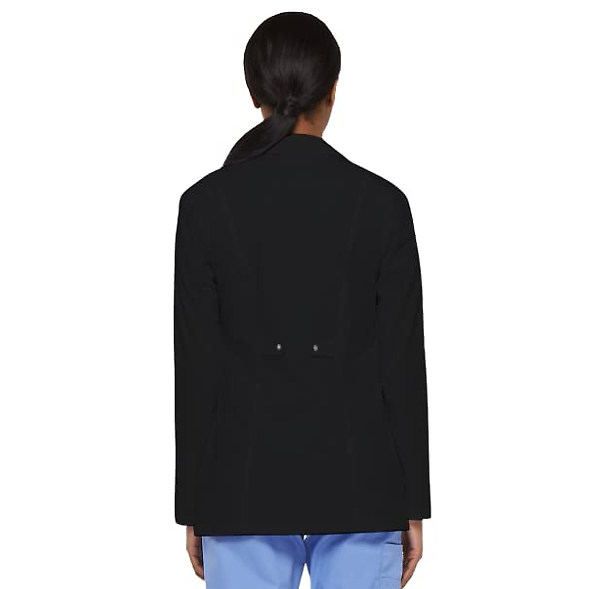 Dickies Xtreme Stretch 28" Stretch Womens Snap Front Lab Coat 82400, M, Black