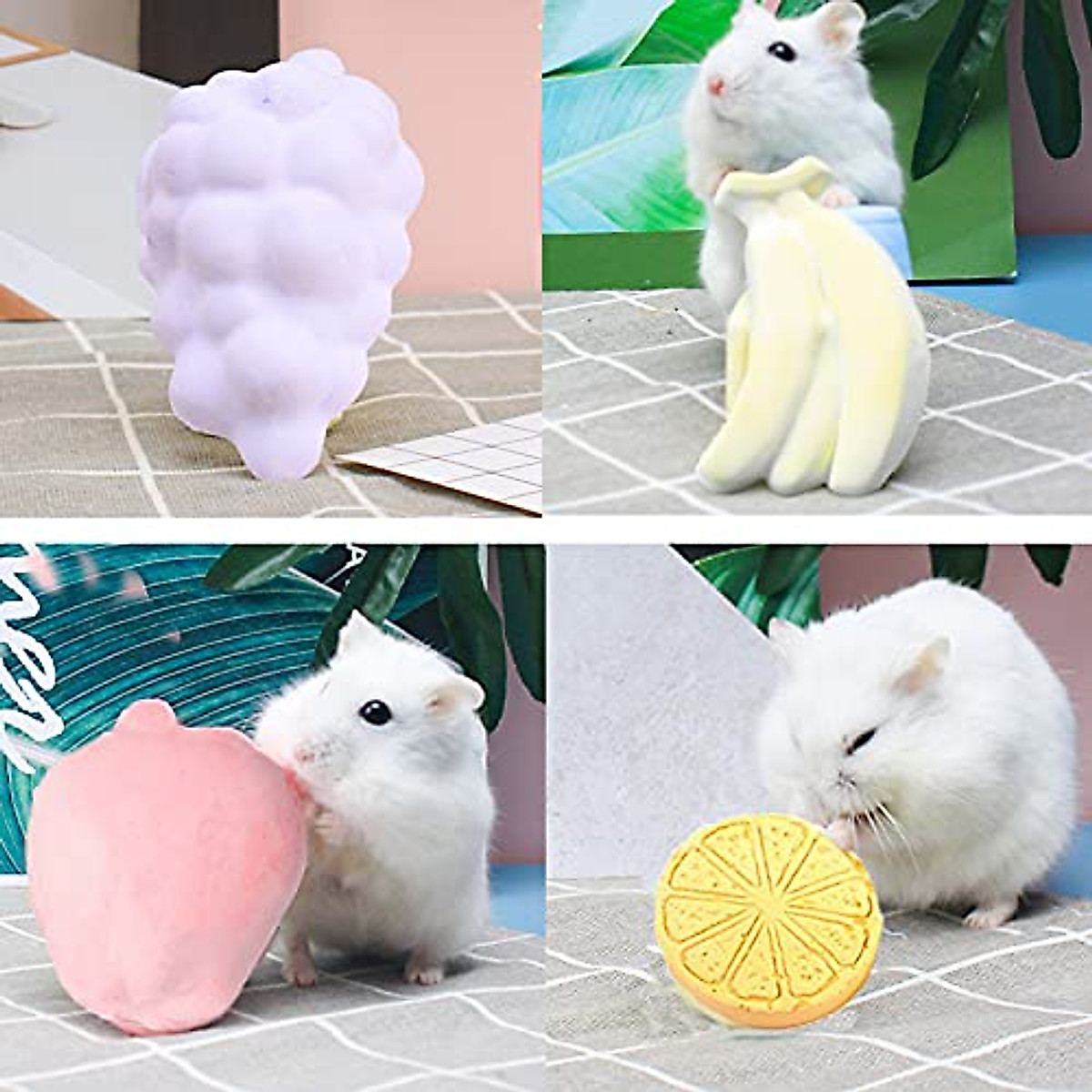 Lava Block Chew Toys Teeth Grinding Pet Lava Block Calcium Stone for Chinchilla Hamster Mouse Squirrels and Small pet 4 Pack