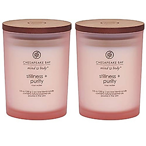 Chesapeake Bay Candle Scented Candles, Stillness + Purity (Rose Water), Medium (2-Pack), 2 Count
