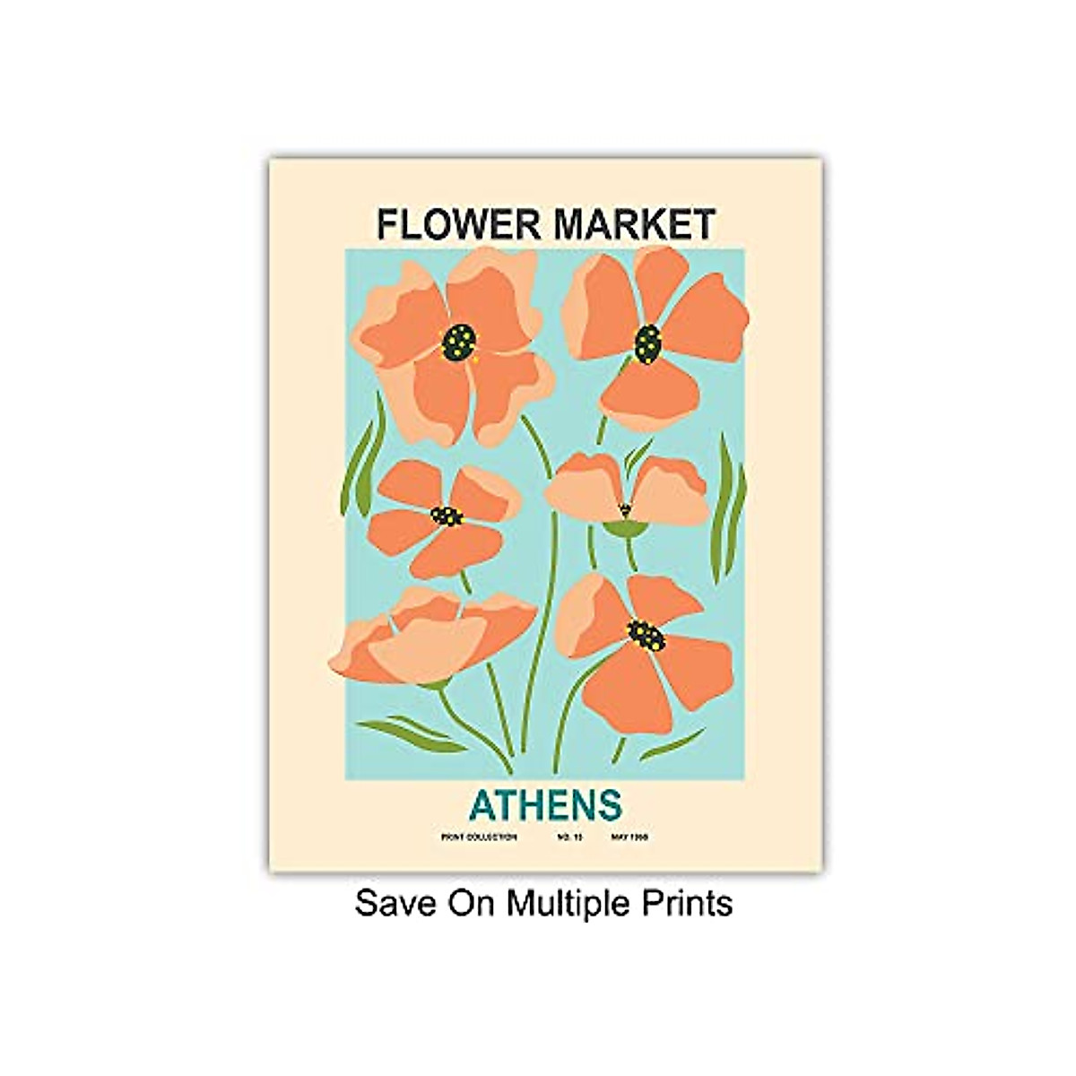 Abstract Minimalist Wall Art & Decor - Mid Century Modern Wall Art - Aesthetic Pictures Set - Gallery Wall Art - Museum Poster - Flower Market Sign - Contemporary Wall Art - Matisse Style Poster Print