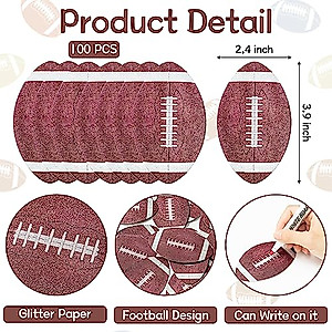 100pcs Glitter Football Cutouts Sports Ball Bulletin Board Football Shape Paper Cuts Party Decorations for Sports Theme Party Baby Shower Birthday Classroom Game Day Wall Decor Supplies
