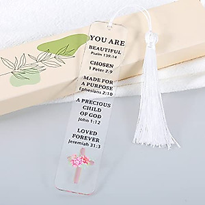 Inspirational Christian Bookmark Gifts for Women Bible Verse Acrylic Bookmark for Girl Daughter Sister Birthday Baptism Religious Church Gift for Female Friends Book Lover Graduation Gifts for Her